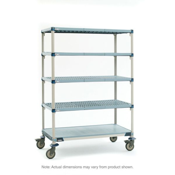 MetroMax Q 5-Shelf Industrial Plastic Shelving Mobile Cart, Solid ...