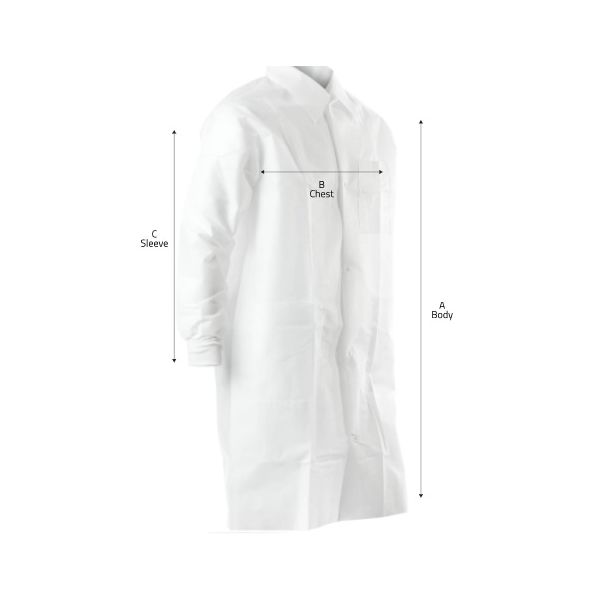 AlphaGuard Knit Wrist Lab Coats (White)