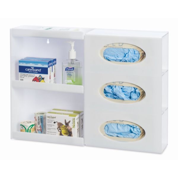 Glove Dispenser with Shelving