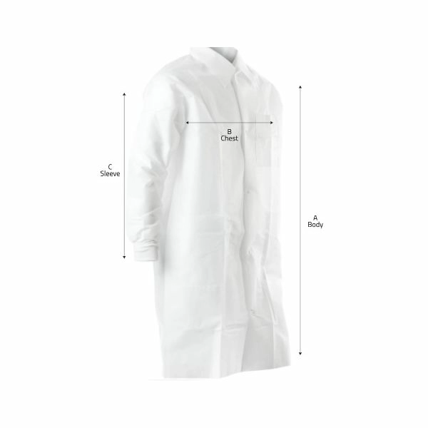 AlphaGuard Elastic Wrist Lab Coats (White)