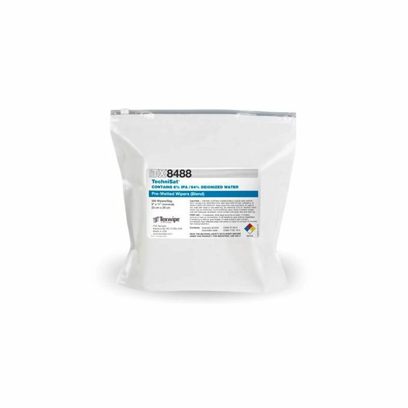 TX8488 Texwipe TechniSat 9"x11" Cleanroom Wipers 6% IPA