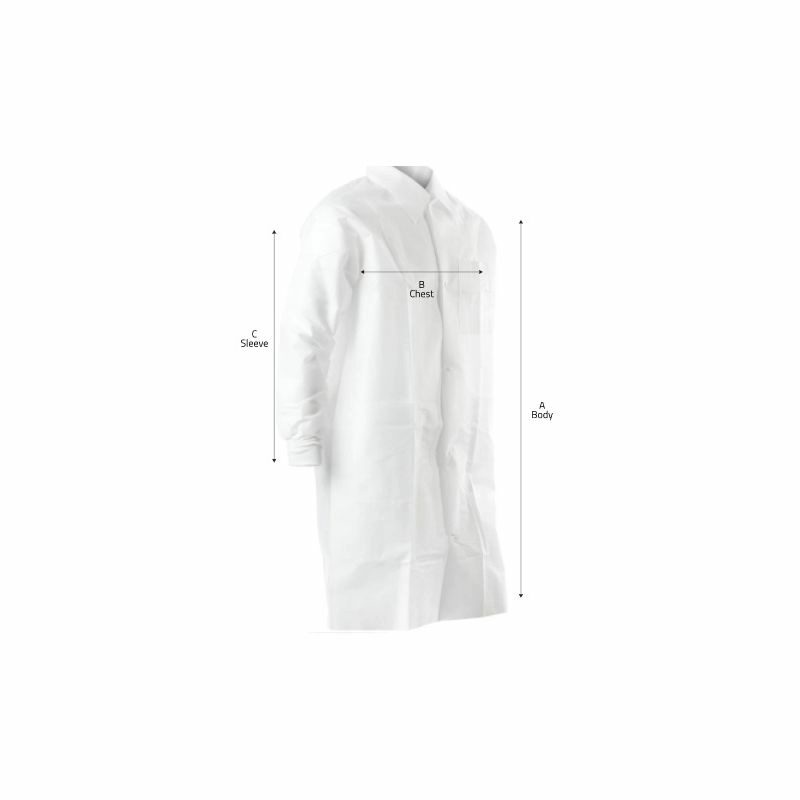 AlphaGuard Elastic Wrist Lab Coats (White)